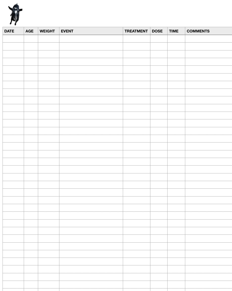 Herd Record Sheets – Aspen Leaf Dairy Goats