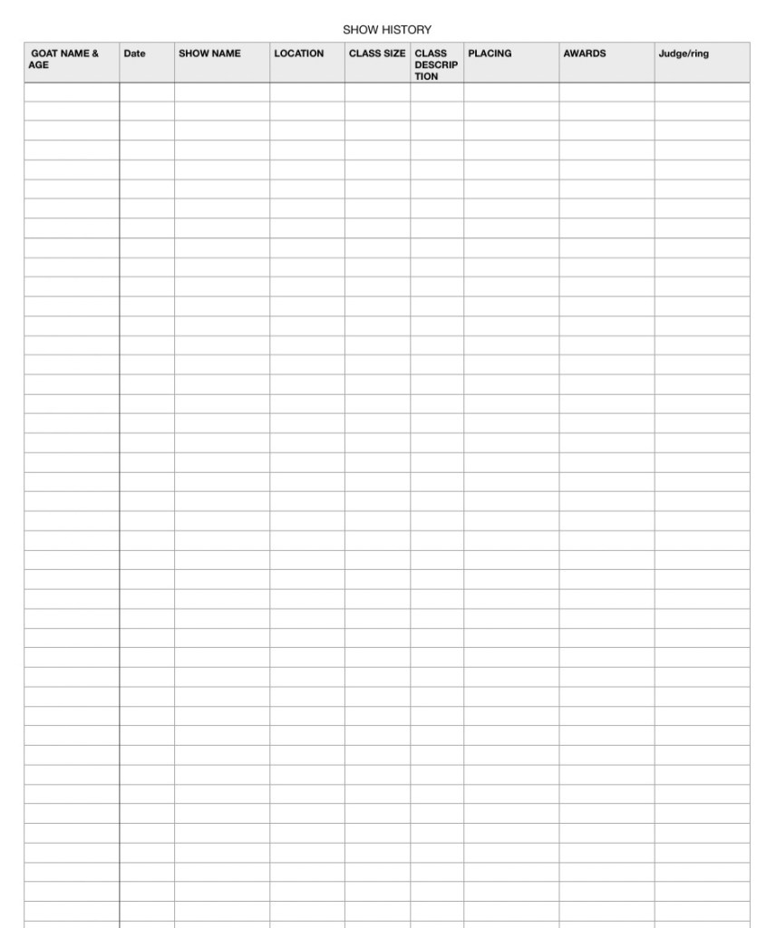 Herd Record Sheets – Aspen Leaf Dairy Goats