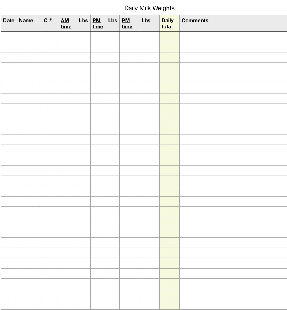 Herd Record Sheets – Aspen Leaf Dairy Goats